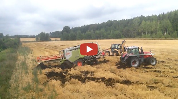 Claas Lexion 770 Agro-Tech Vastgereden. Graven maar!!