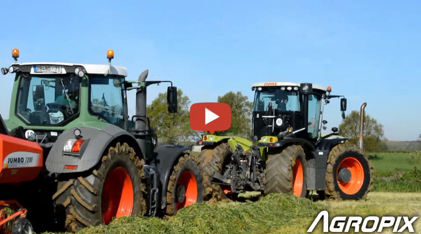 Vastgereden Claas Xerion & Fendt 930 Daar gaat mijn grasland!!!!!