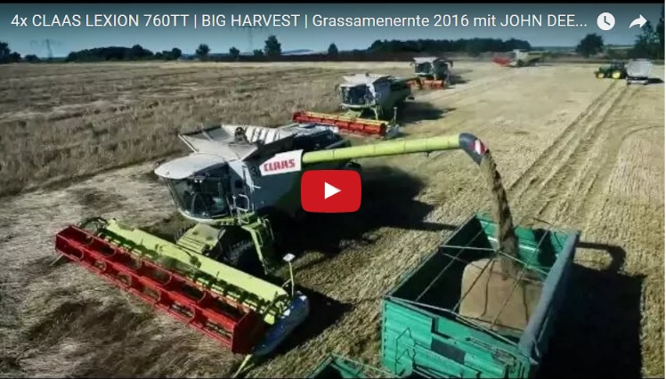 4x CLAAS LEXION 760TT | BIG HARVEST | Graszaadoogst 2016