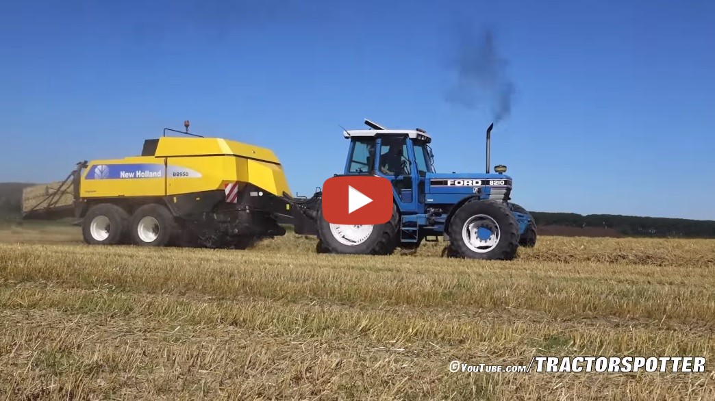 FORD 8210 Gen.III met New Holland BB950 grootpakpers en een New Holland ...