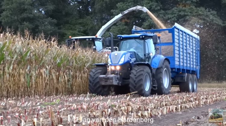 Nu bij daglicht!! Mais hakselen 2016 | Met de nieuwe New Holland T7.230 ...