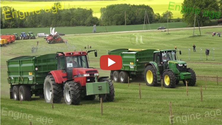 Old Case IH 7220 Pro vs John Deere 6195 M / Tractor drag race 2017