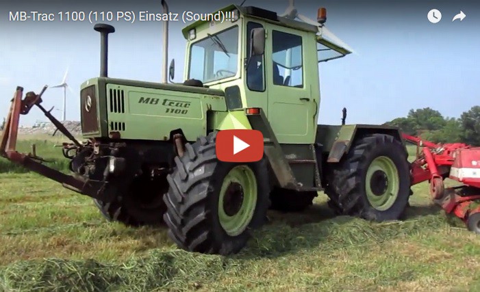 MB-Trac 1100 (110 PK- 6 Cilinder OM 366 Motor- 1989) met een Pöttinger ...