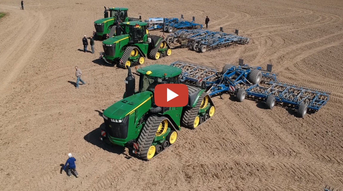 3 keer John Deere 9620 RX aan het werk op één perceel ........