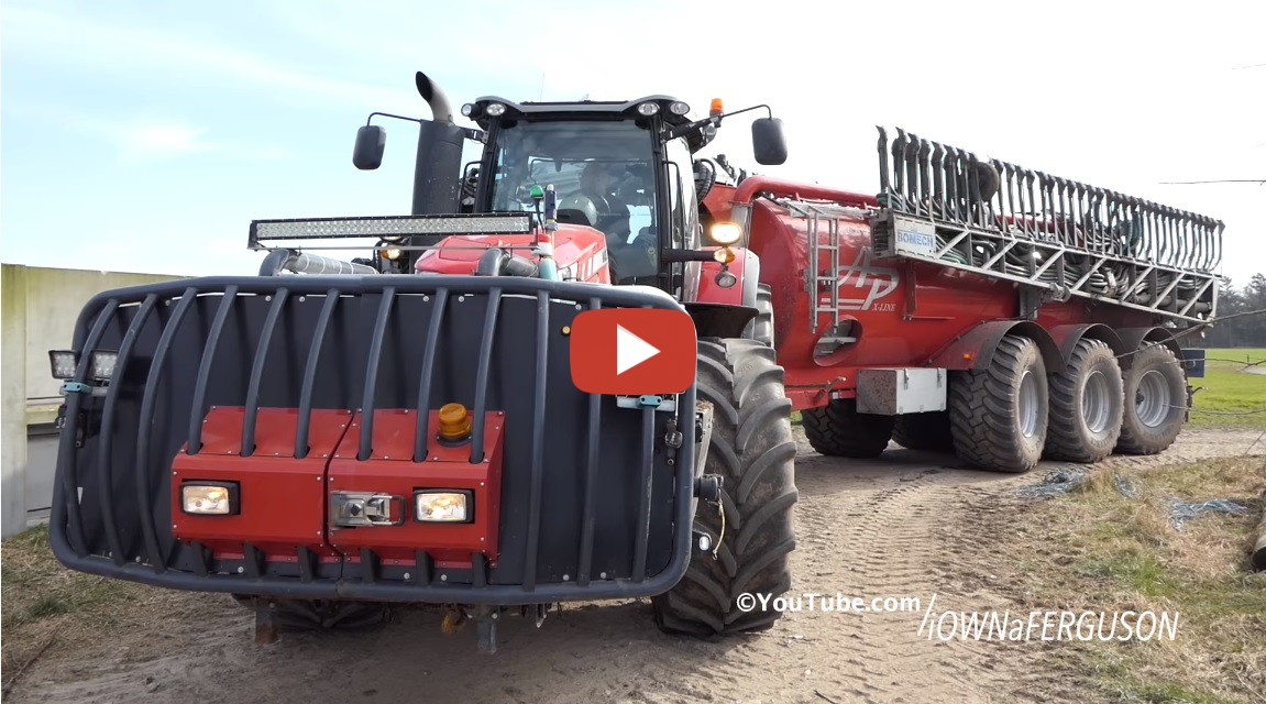 Drijfmest uitrijden 2020 met een Massey Ferguson 8690 Dyna-VT en een AP ...