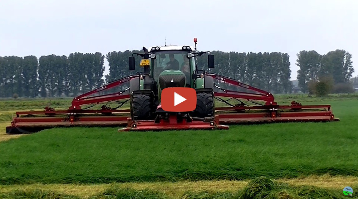 Kongskilde triple maaier breedte van 12.30m. 10-20 Ha/uur Loonbedrijf ...
