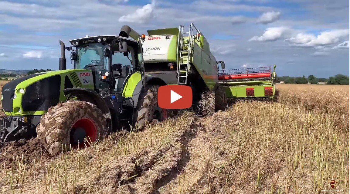 Vastgereden -- Claas Lexion 760 zit er diep in........AGRICULTURE CZ