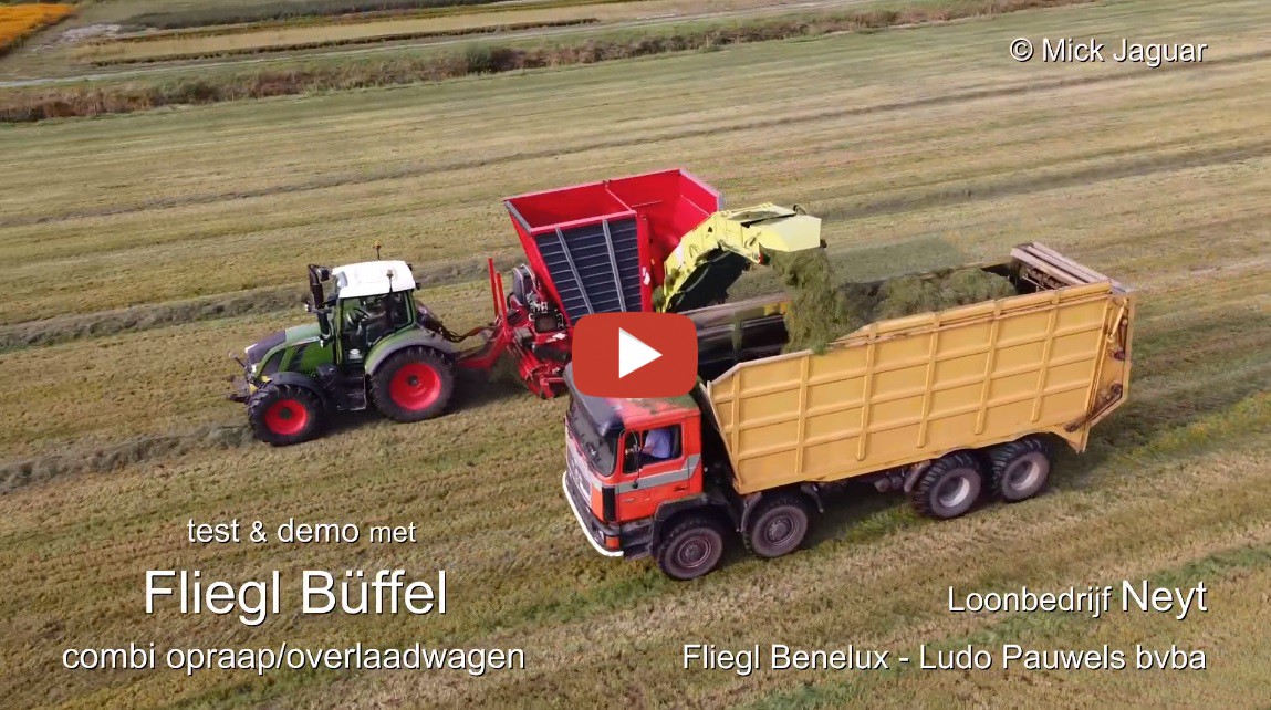 Fendt 516 & Fliegl Büffel -- Testrit & demo met de Fliegl Büffel combi ...
