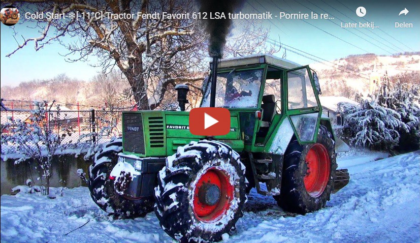 Fendt Favorit 612 LSA turbomatik........ Koude start bij min 11 graden ...