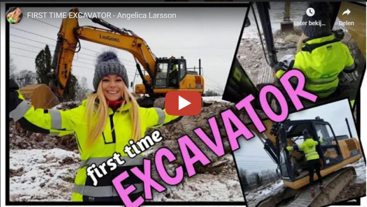 Angelica Larsson doet voor het eerst kraanwerk............