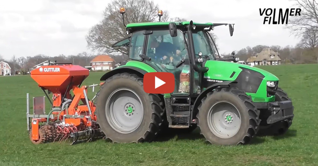 *VolmerFilm -- Kunstmest strooien met de Deutz-Fahr DX 3.30 trekker en Bogballe DZ strooier ...