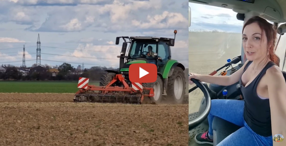 2023 -- Farmer Girl Angela Steiner aan het bietenland klaarleggen met ...