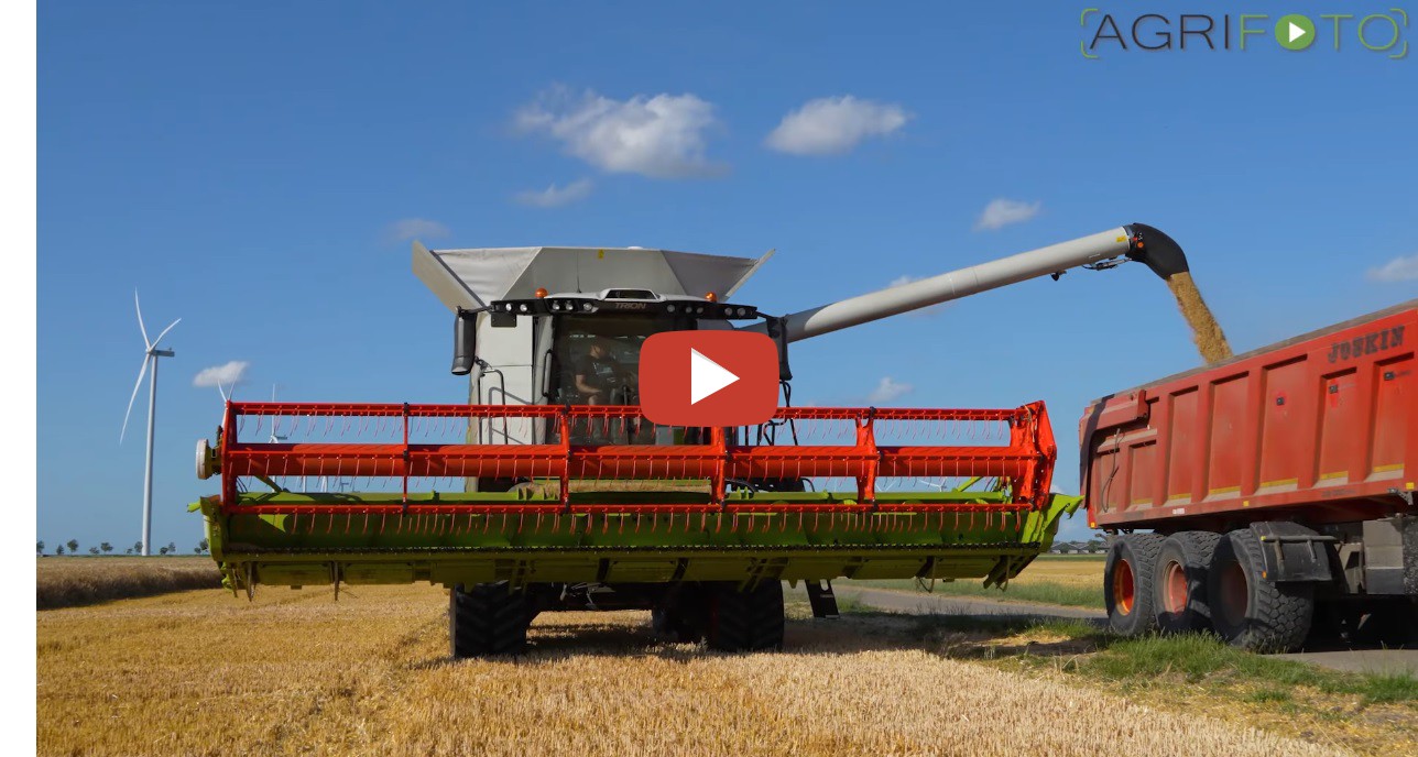 De Minderhoud Hoeve in de Flevopolder aan het combinen 2023 met een ...