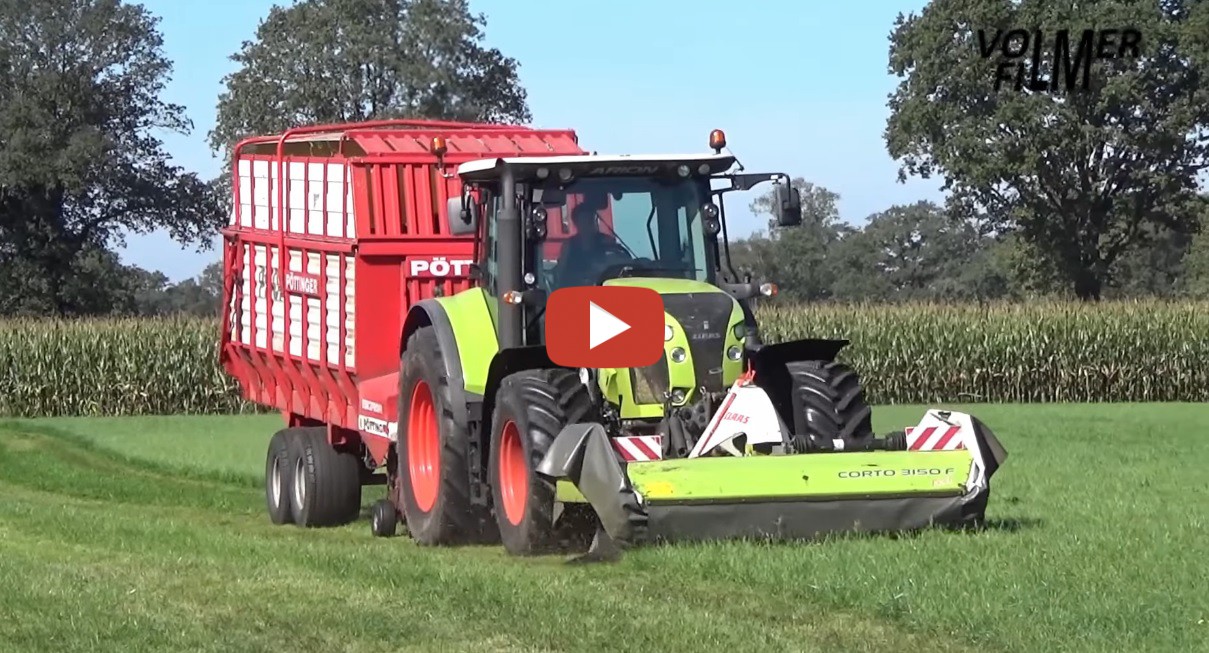 VolmerFilm 2023 - Gras maaien, oprapen en stalvoeren bij een melkveebedrijf: - Claas Arion 650 ...