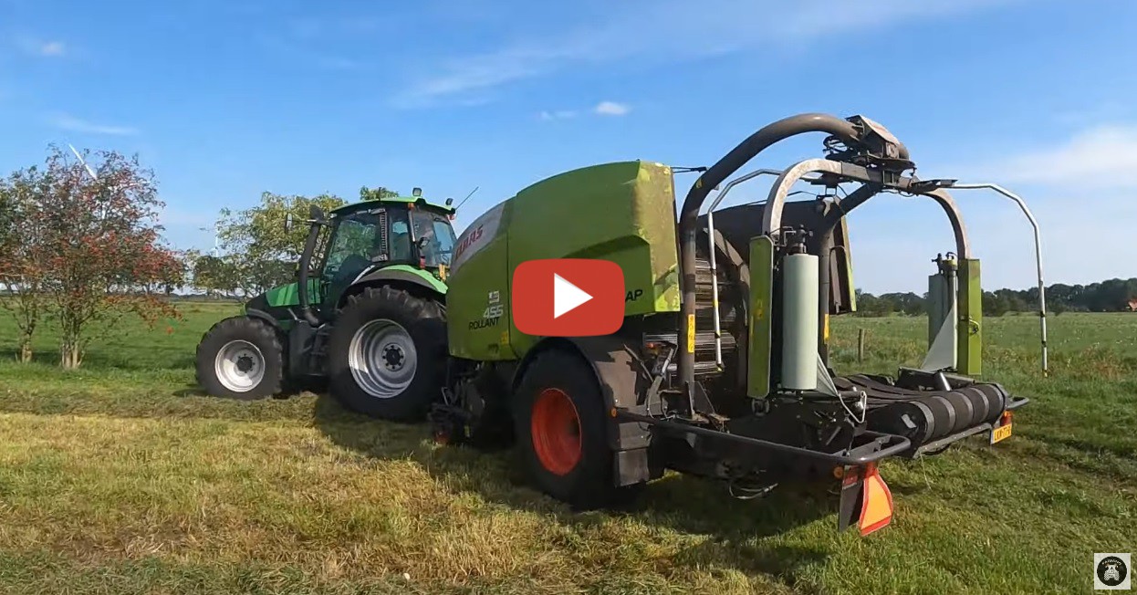 Robin is nog ff alleen de baas......Gras Maaien & Balen persen met ...