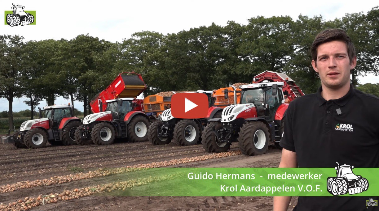 Uien laden met Vss Amac UL 1480 en lossen met Dezeure hooglosser - Krol ...