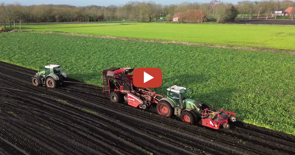 Vastgereden bij het bieten rooien... Grimme Rootster 604 6-rijig, 4 ...