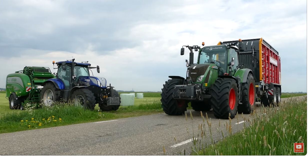 Loonbedrijf Rozeboom uit 't Harde : Ronde balen persen en wikkelen met ...
